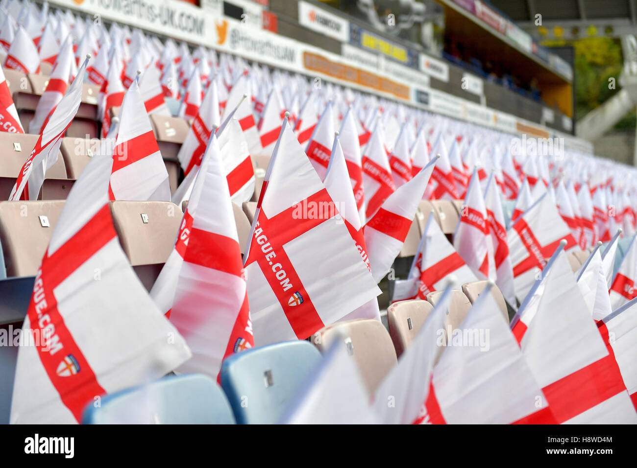 England fans flags on seats hi-res stock photography and images - Alamy
