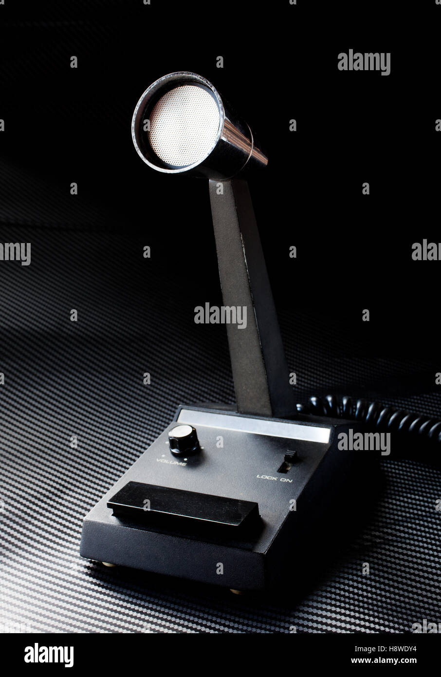 Desk mike designed for use with a two way radio Stock Photo - Alamy