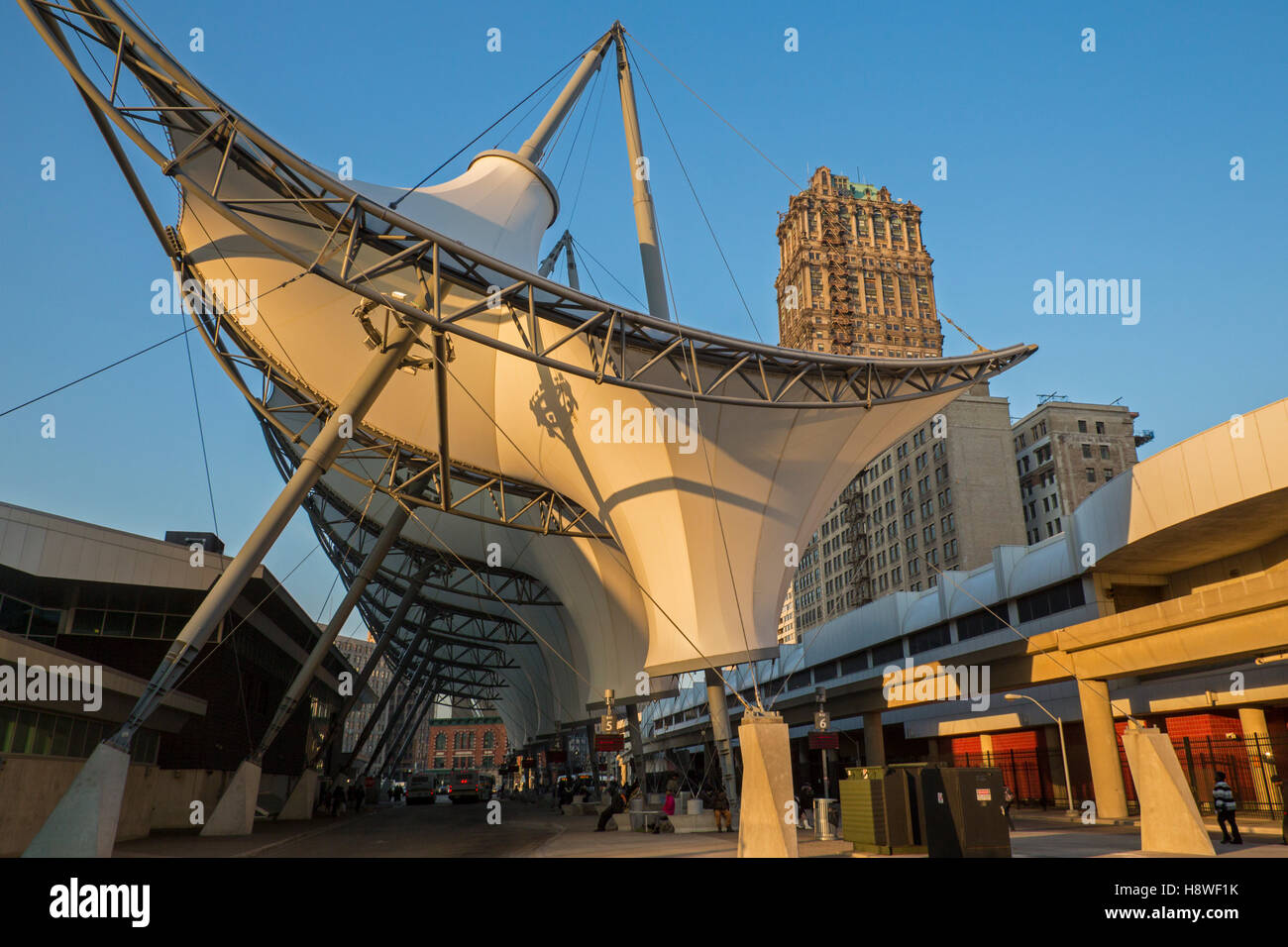 Detroit, Michigan - The Rosa Parks Transit Center, a downtown hub for ...