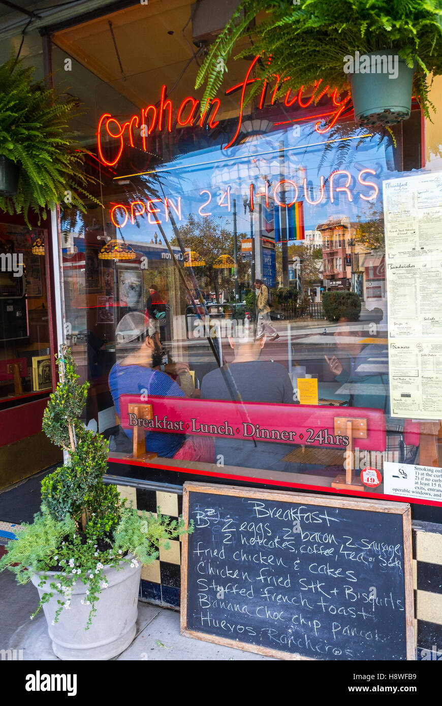 San Francisco, CA USA, American Retro diner Window, in Castro District ...