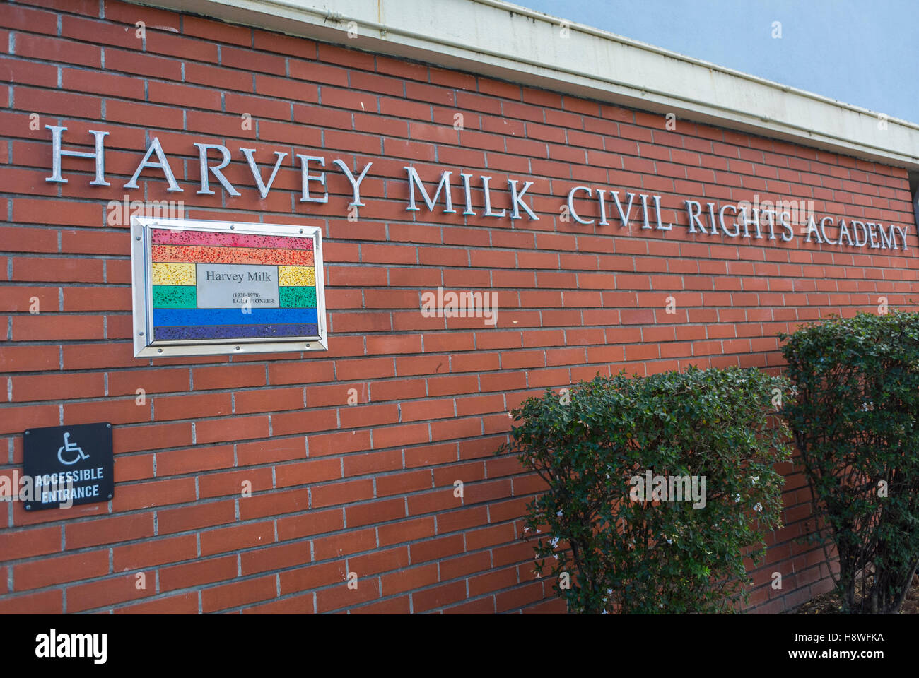 San Francisco, CA, USA, Sign, Building Front, "Harvey Milk Civil Rights ...