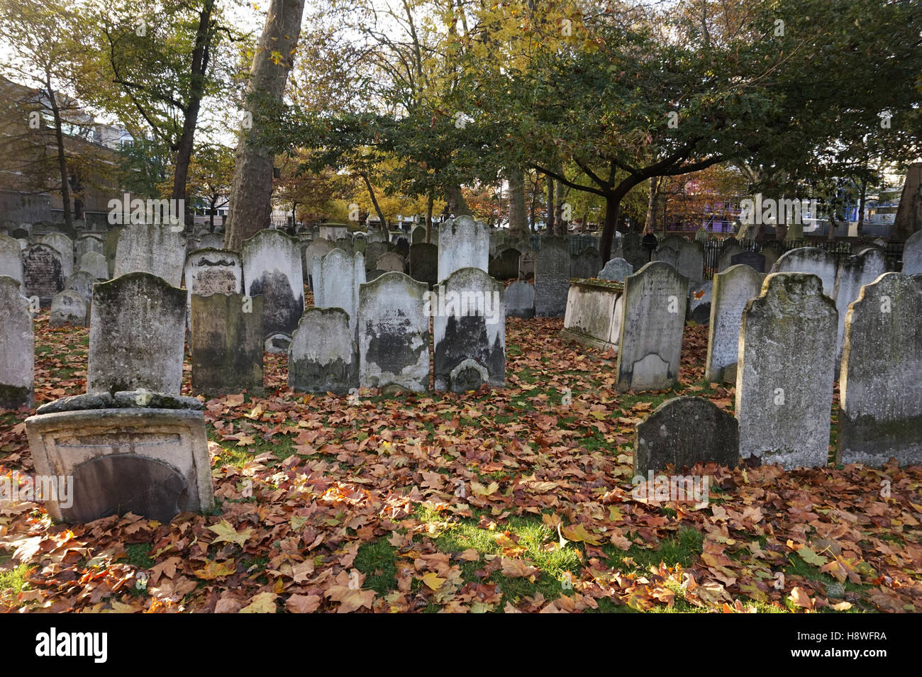 Bunhill Fields Burial Ground Cemetery, London, England, Uk Stock Photo ...