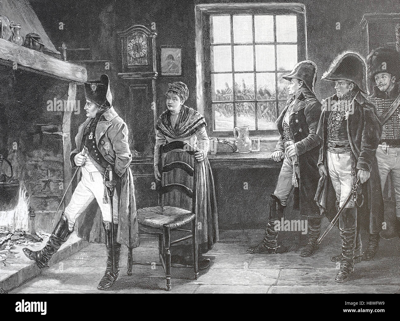 Napoleon before his final decision in the military campaign 1814 Stock ...