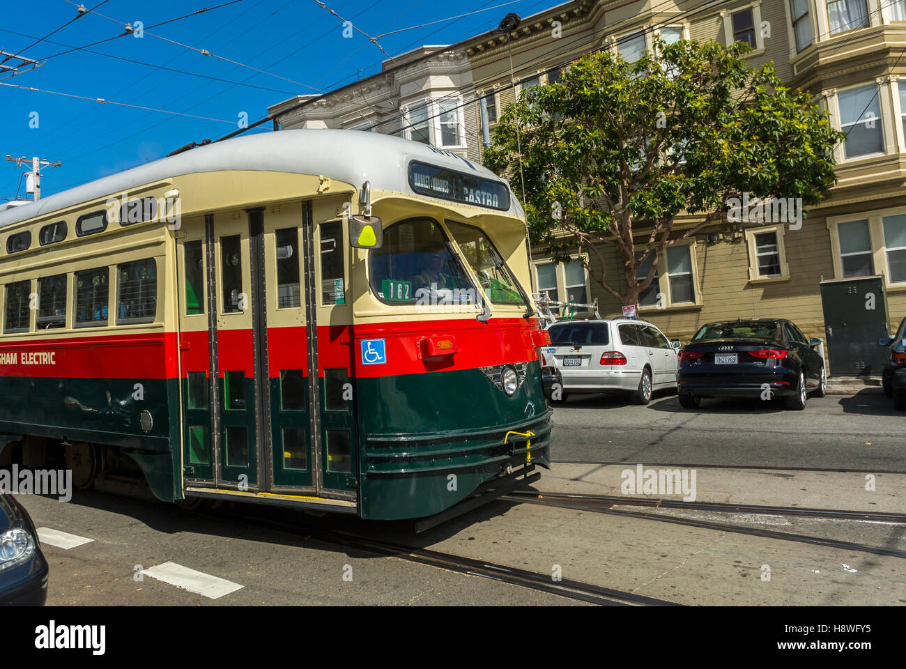 San Francisco, CA, USA, Street Scene, Historic Cable Car, Vintage ...