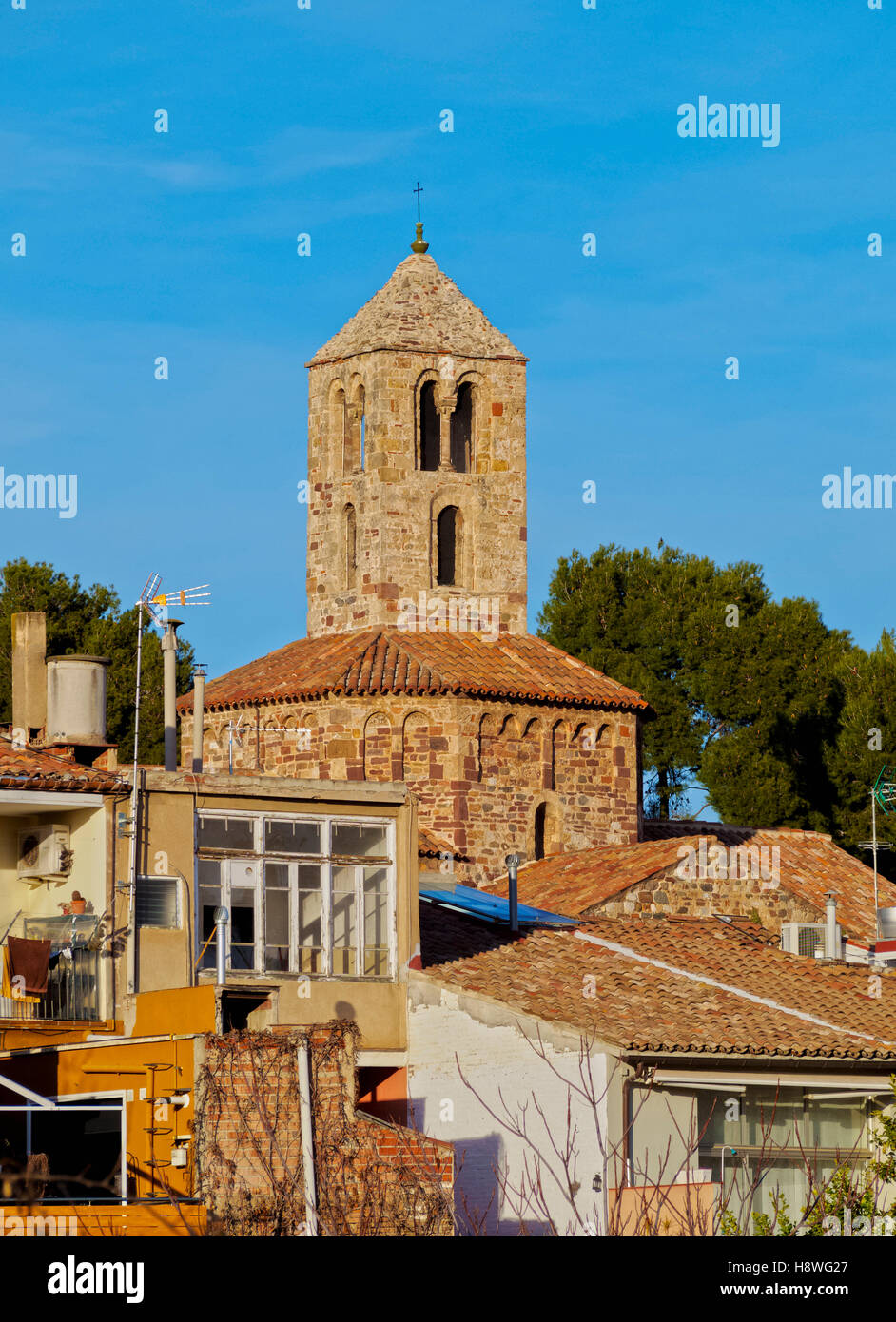 Spain, Catalonia, Barcelona Province, Terrassa, View of the Churches of ...