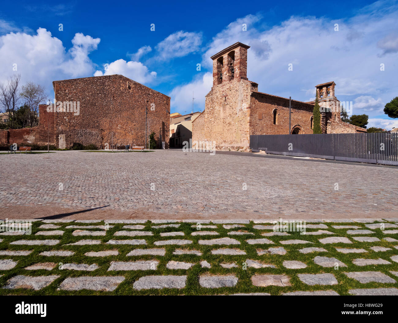 Spain, Catalonia, Barcelona Province, Terrassa, View of the Churches of ...