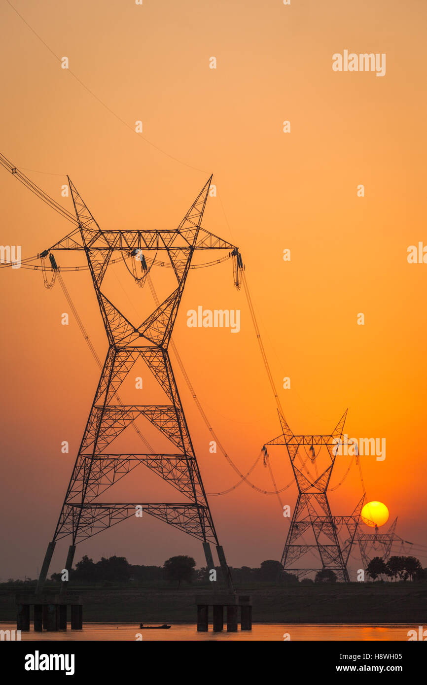 Indian electricity pylons hi-res stock photography and images - Alamy