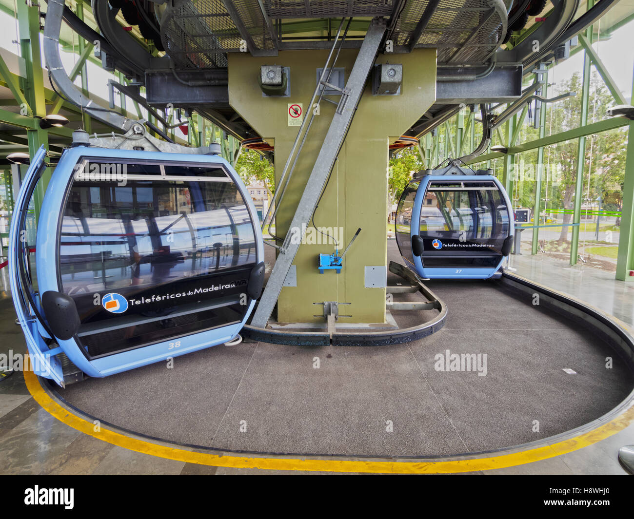 Portugal, Madeira, Funchal, View of the Funchal-Monte Cable Car Stock ...