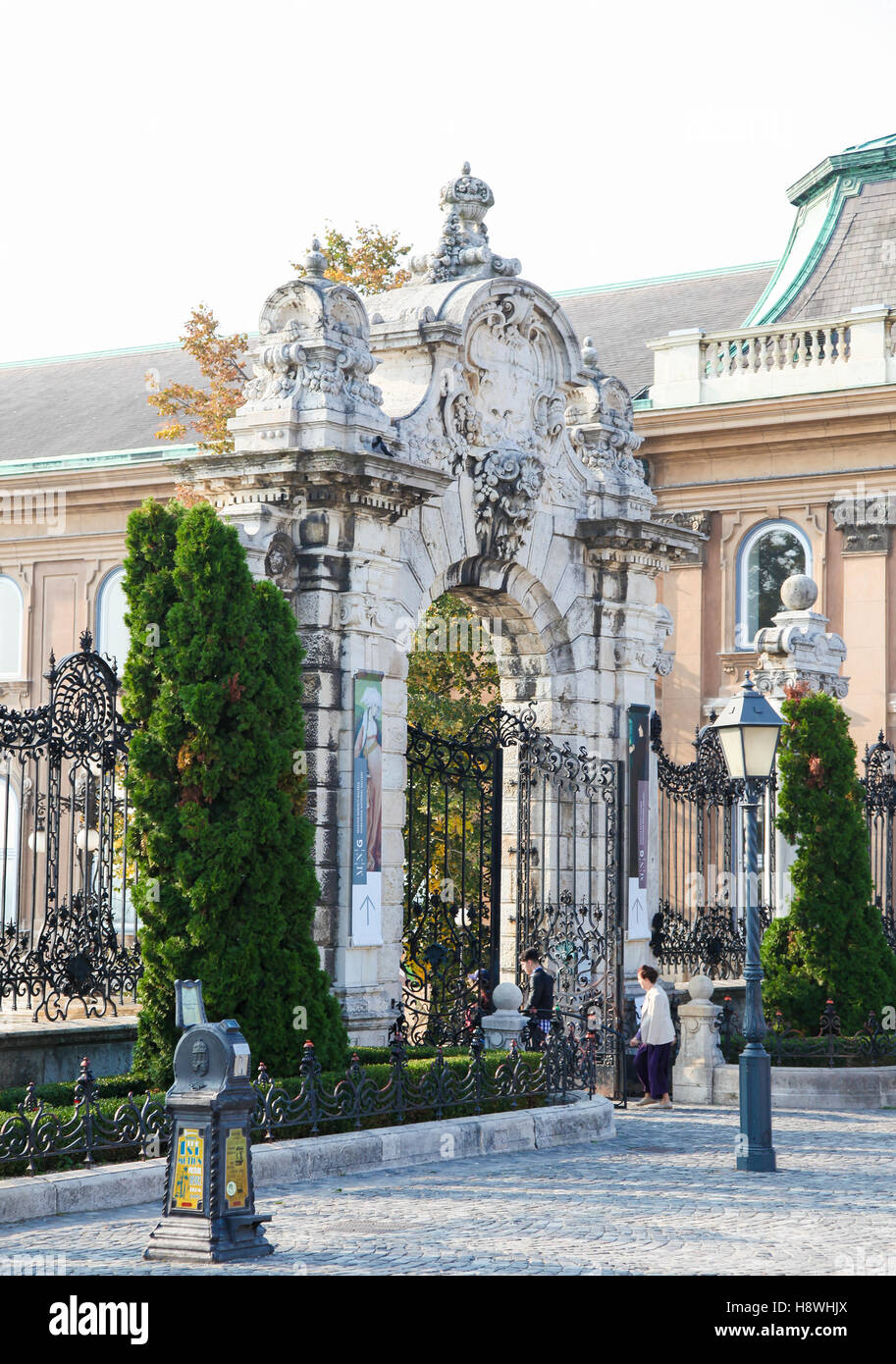 Gate at Buda Castle, the historical castle and palace complex of the ...