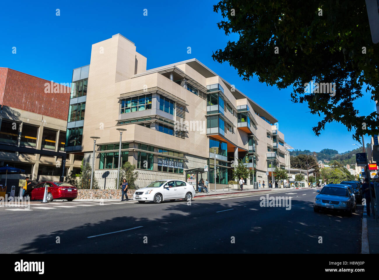 Berkeley, California, USA, Wide angle View, Modern Building, Street ...