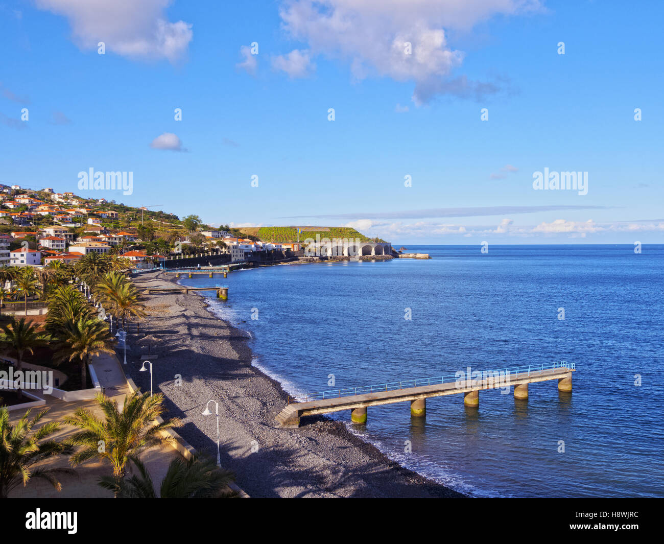 Portugal, Madeira, View of the stone beach in Santa Cruz Stock Photo ...