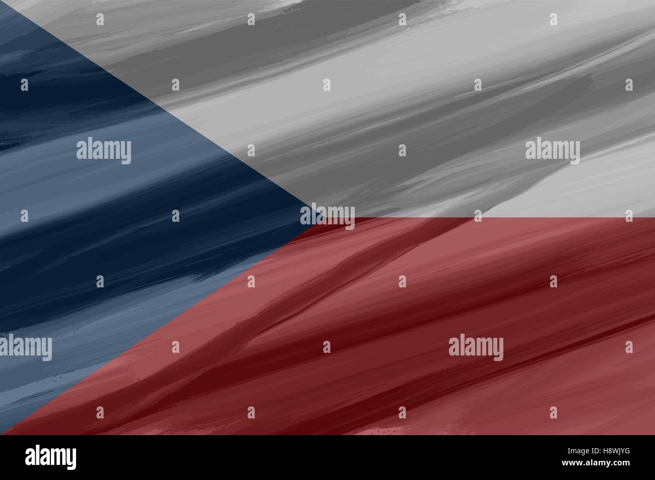 Czech Republic / Czechia painted / drawn vector flag. Vector file ...