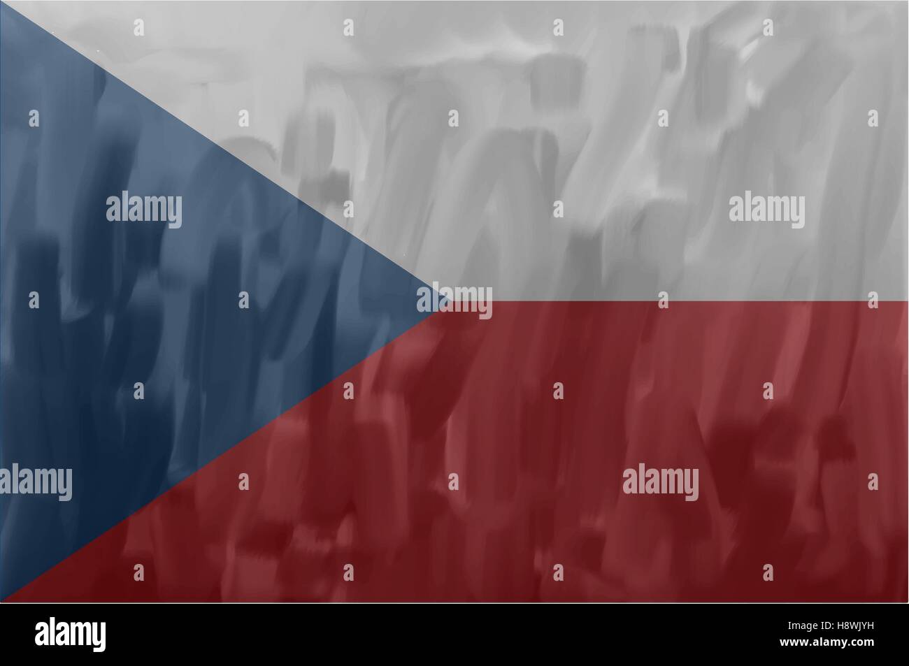 Czech Republic / Czechia painted / drawn vector flag. Vector file ...