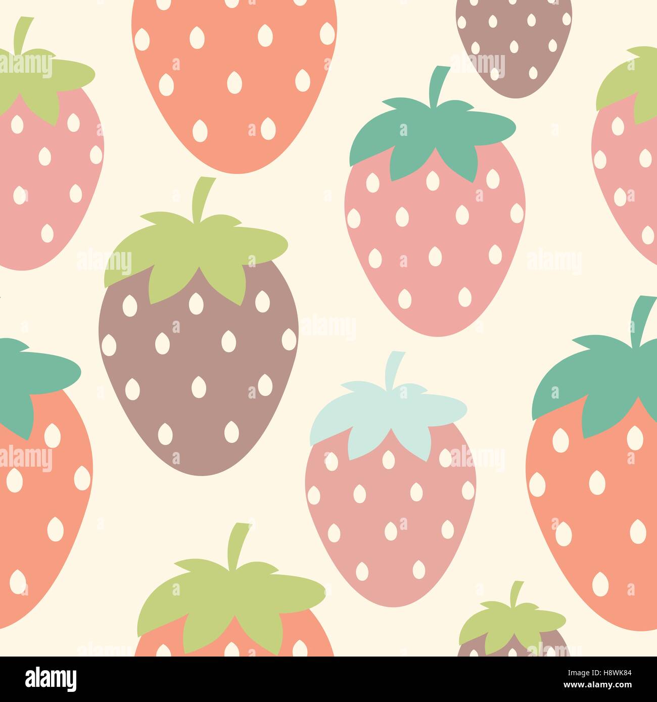 Simple Strawberry Seamless Pattern Background Vector Illustratio Stock ...