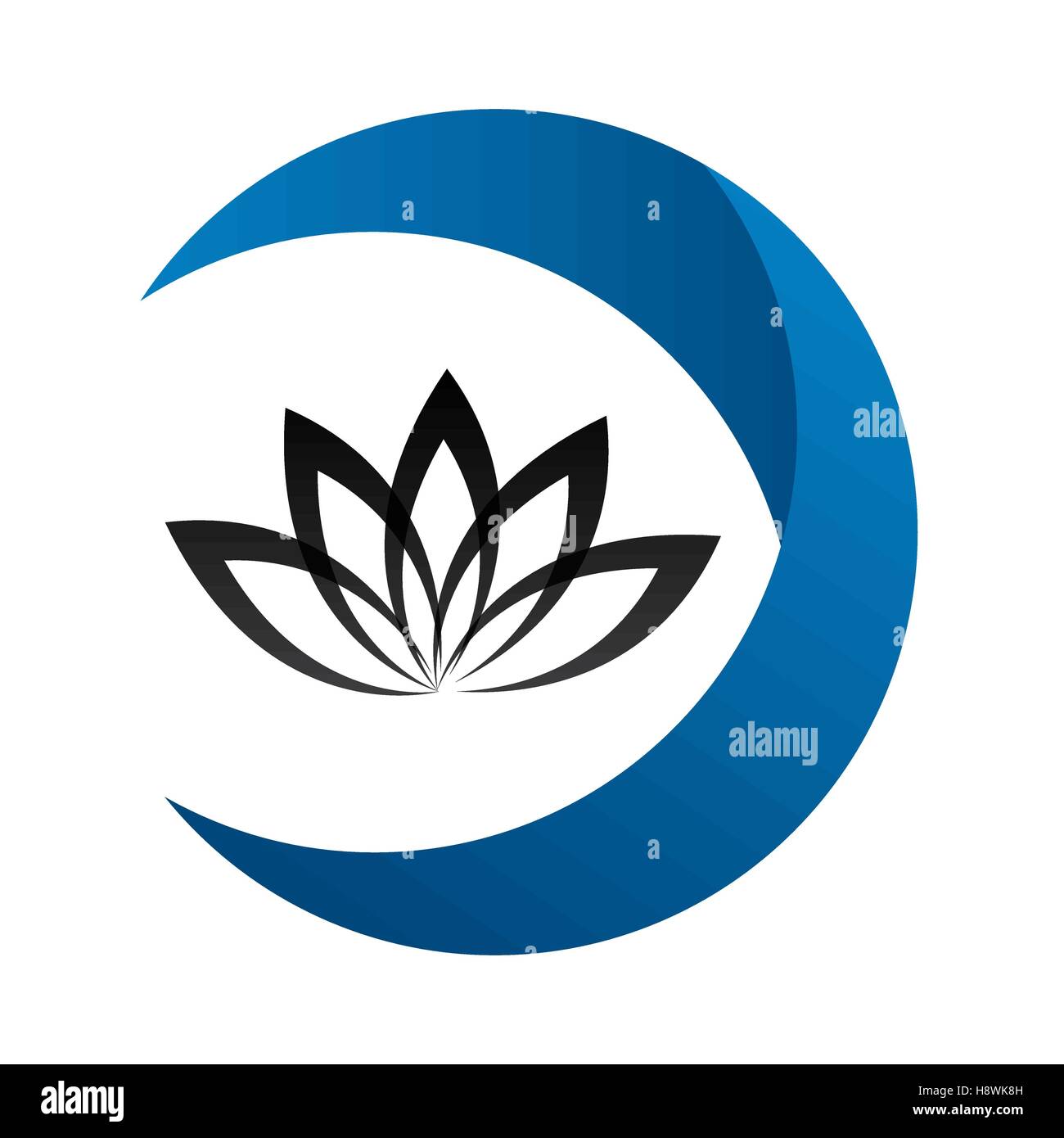 Lotus Flower Sign for Wellness, Spa and Yoga. Vector Illustratio Stock ...