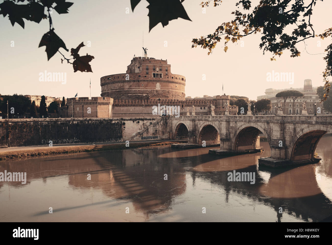 Castel Sant Angelo and bridge over River Tiber in Rome, Italy Stock Photo - Alamy