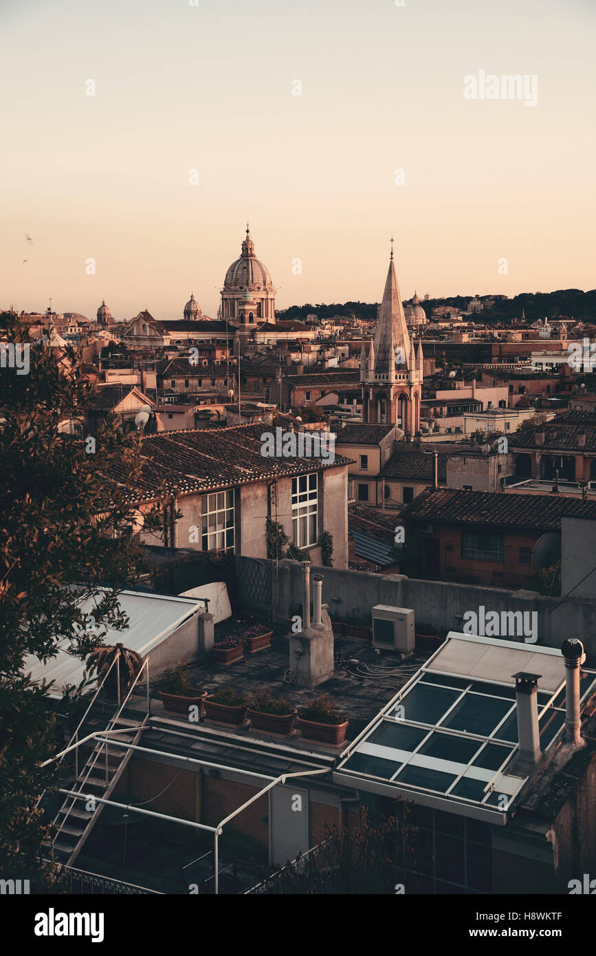 Rome rooftop view with ancient architecture in Italy Stock Photo - Alamy