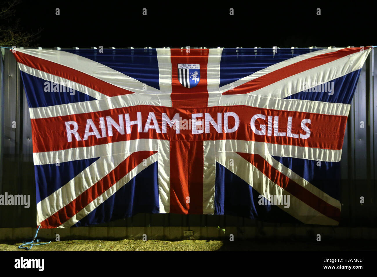 Gillingham flags in the stands prior to kick off the FA Cup First Round ...