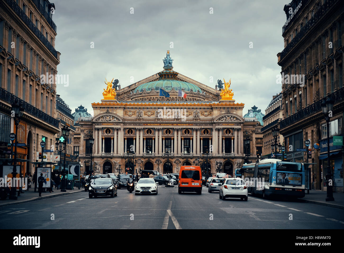 Paris Opera with street as the city famous tourism attraction and ...