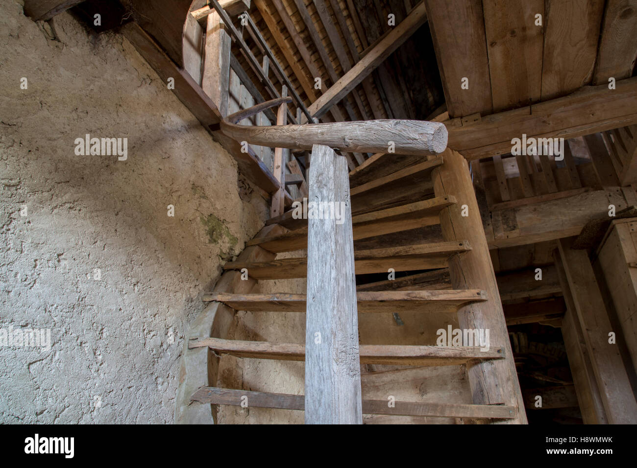 Old wooden stairs hi-res stock photography and images - Alamy