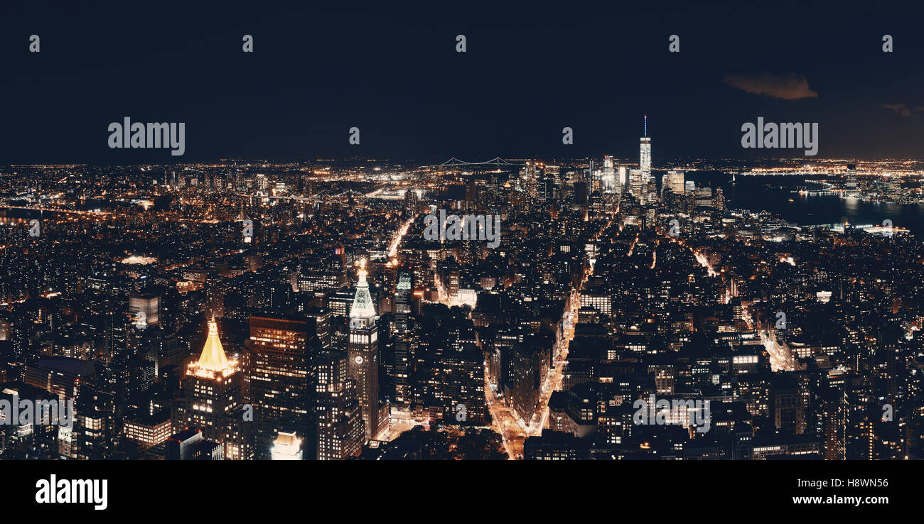 Flatiron building night aerial view hi-res stock photography and images ...
