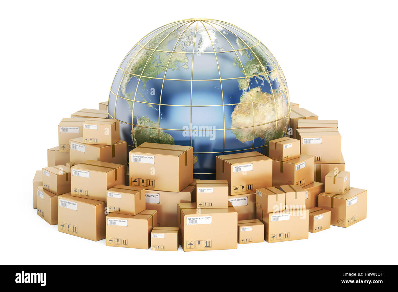 Cargo parcel globe hi-res stock photography and images - Alamy