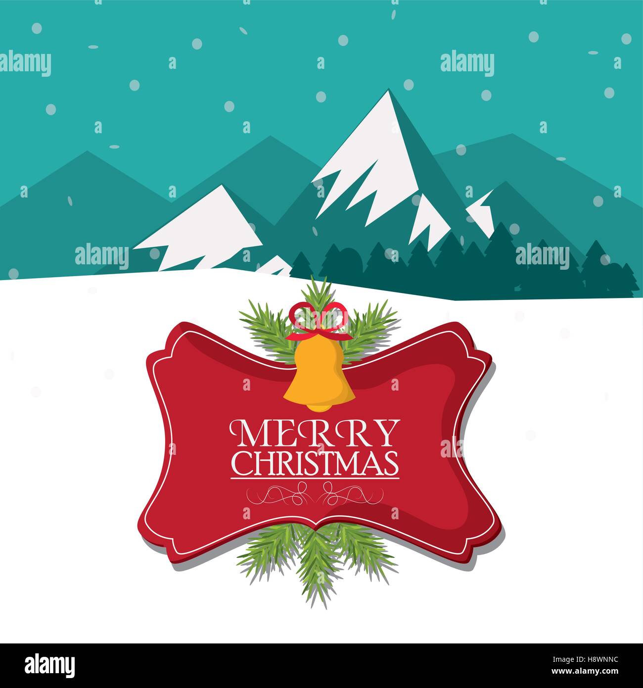 Bell and label of Christmas season design Stock Vector Image & Art - Alamy