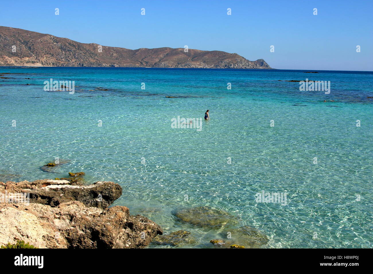 clear blue sea of Elafonissi beach nature reserve Crete Stock Photo - Alamy