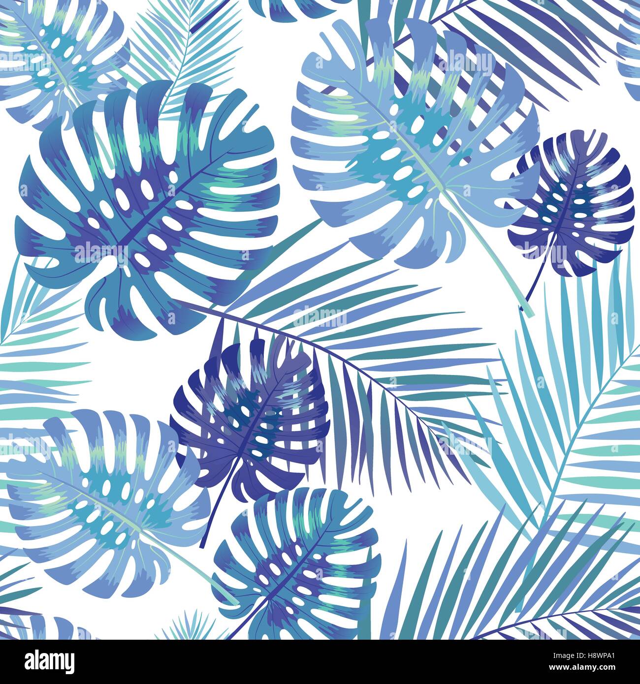 Palm Tropical leaves seamless pattern Stock Vector Image & Art - Alamy