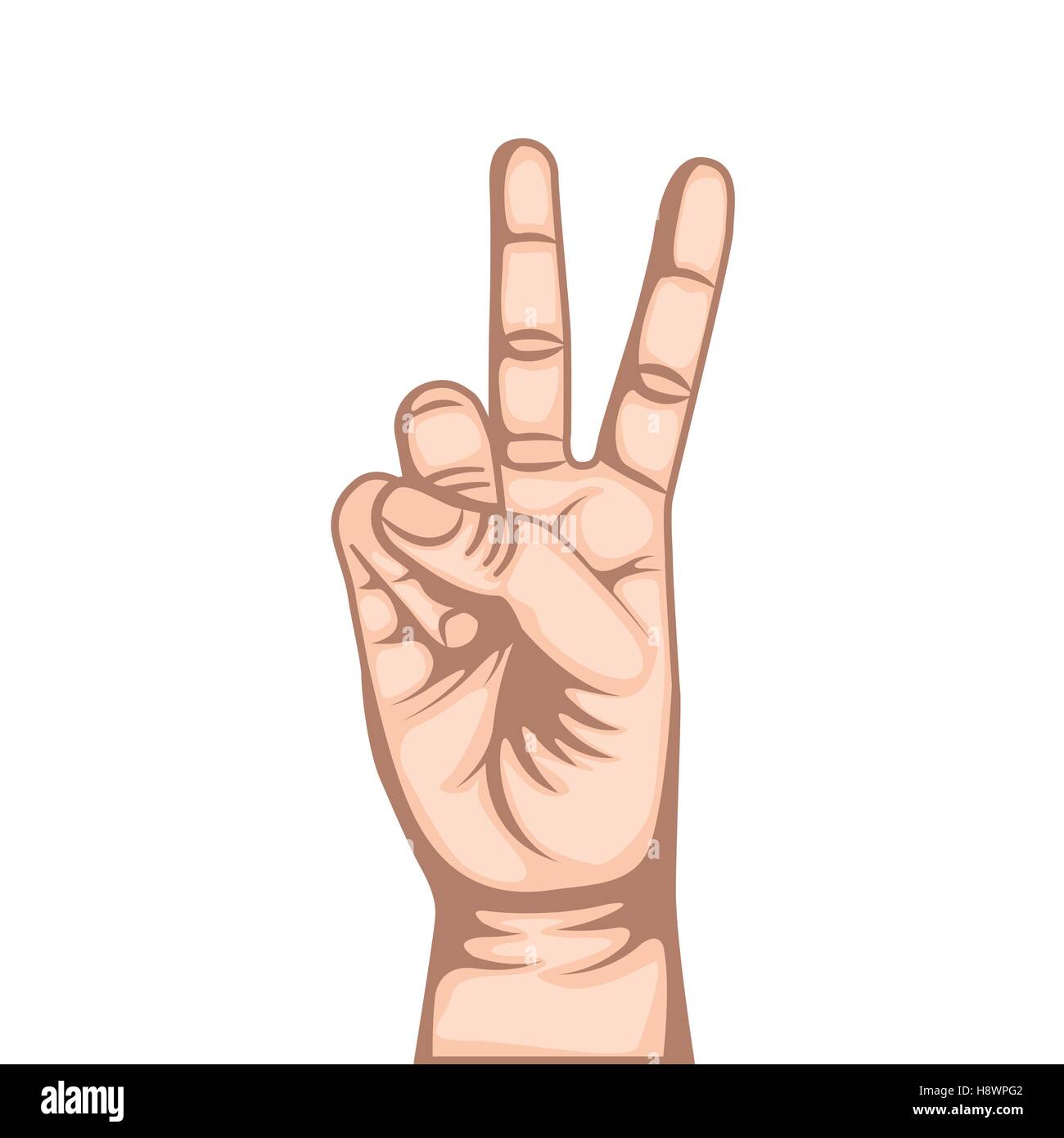 human hand with number gesture expression over white background ...