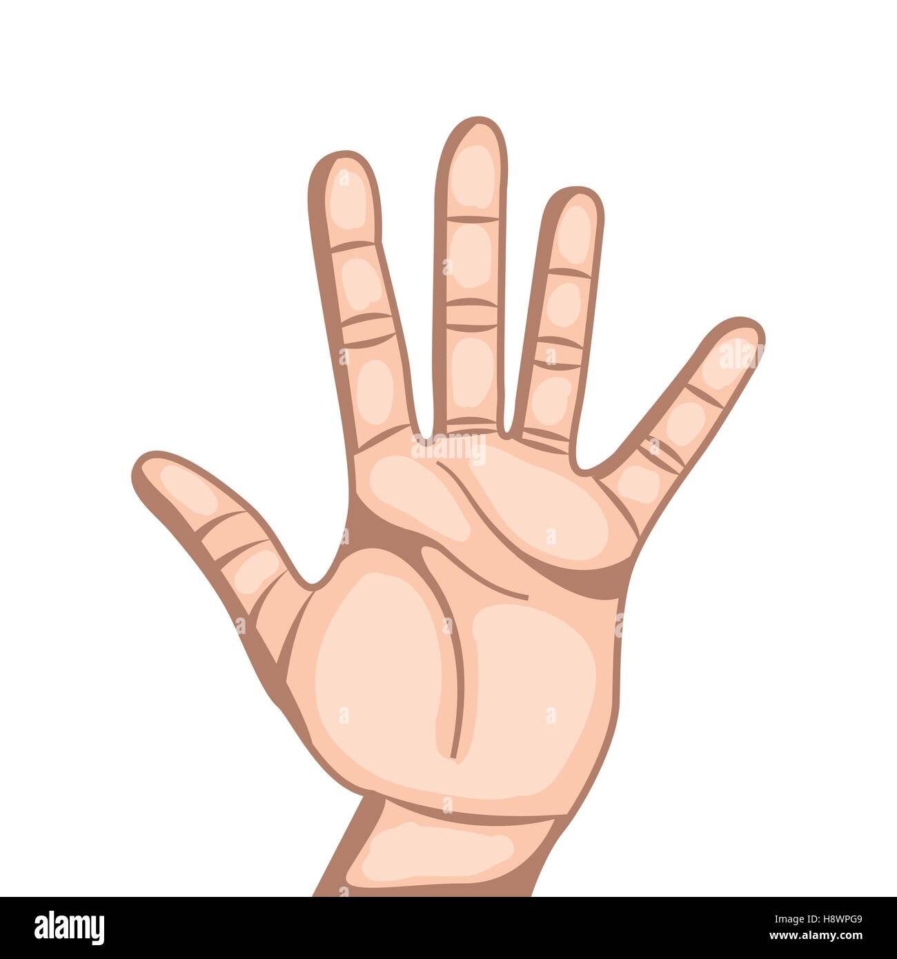 human hand with number gesture expression over white background ...