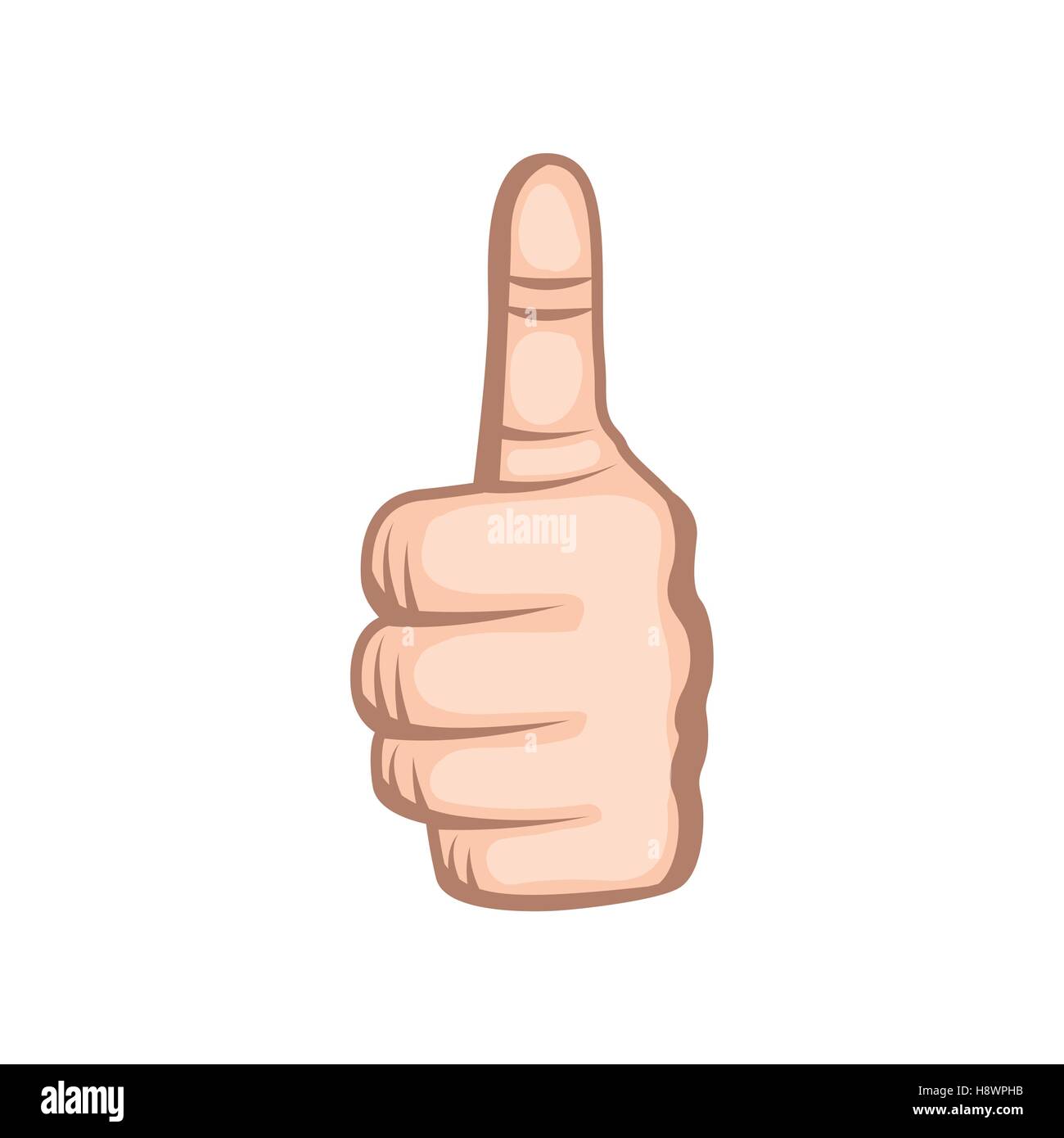 human hand with finger up good gesture over white background. colorful ...