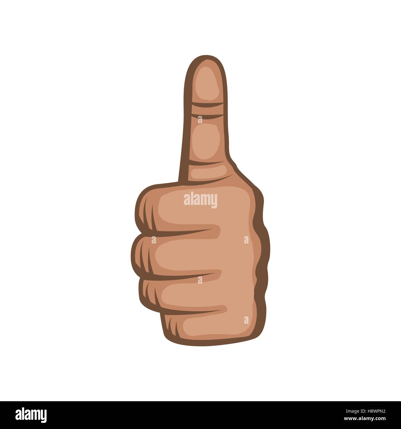 human hand with finger up good gesture over white background. colorful ...