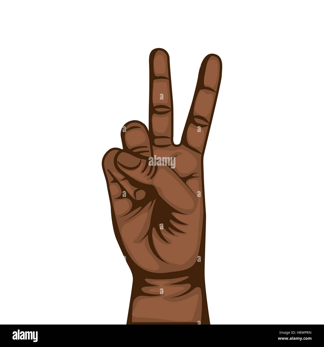 human hand with number gesture expression over white background ...