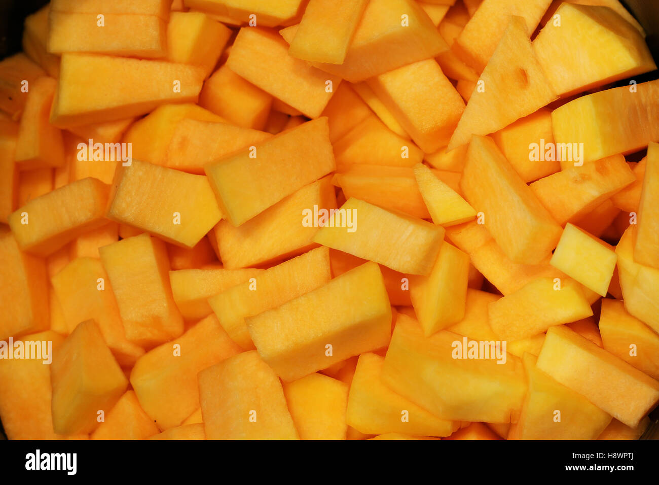 pumpkin cubes sliced Stock Photo - Alamy