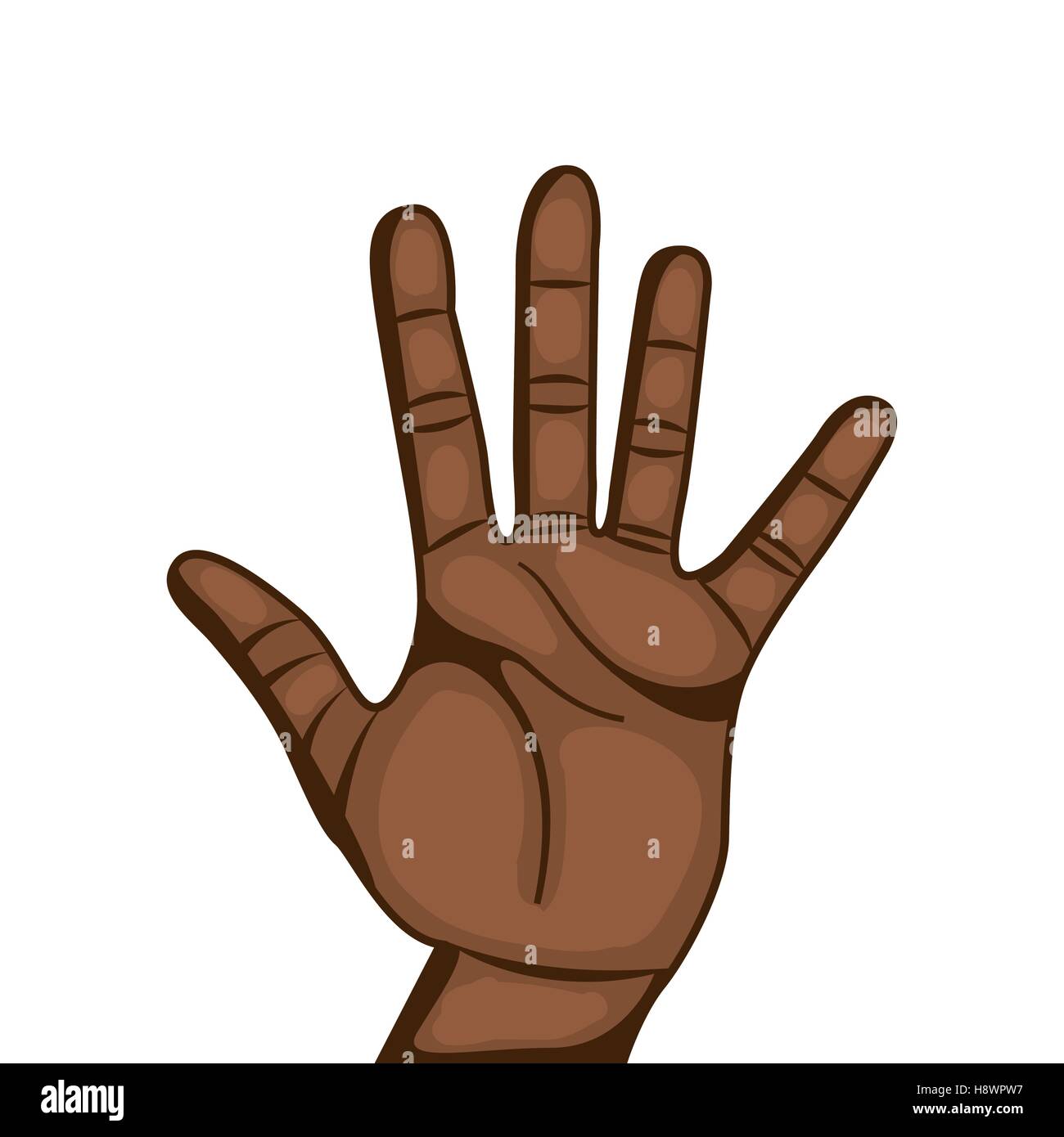 human hand with number gesture expression over white background ...
