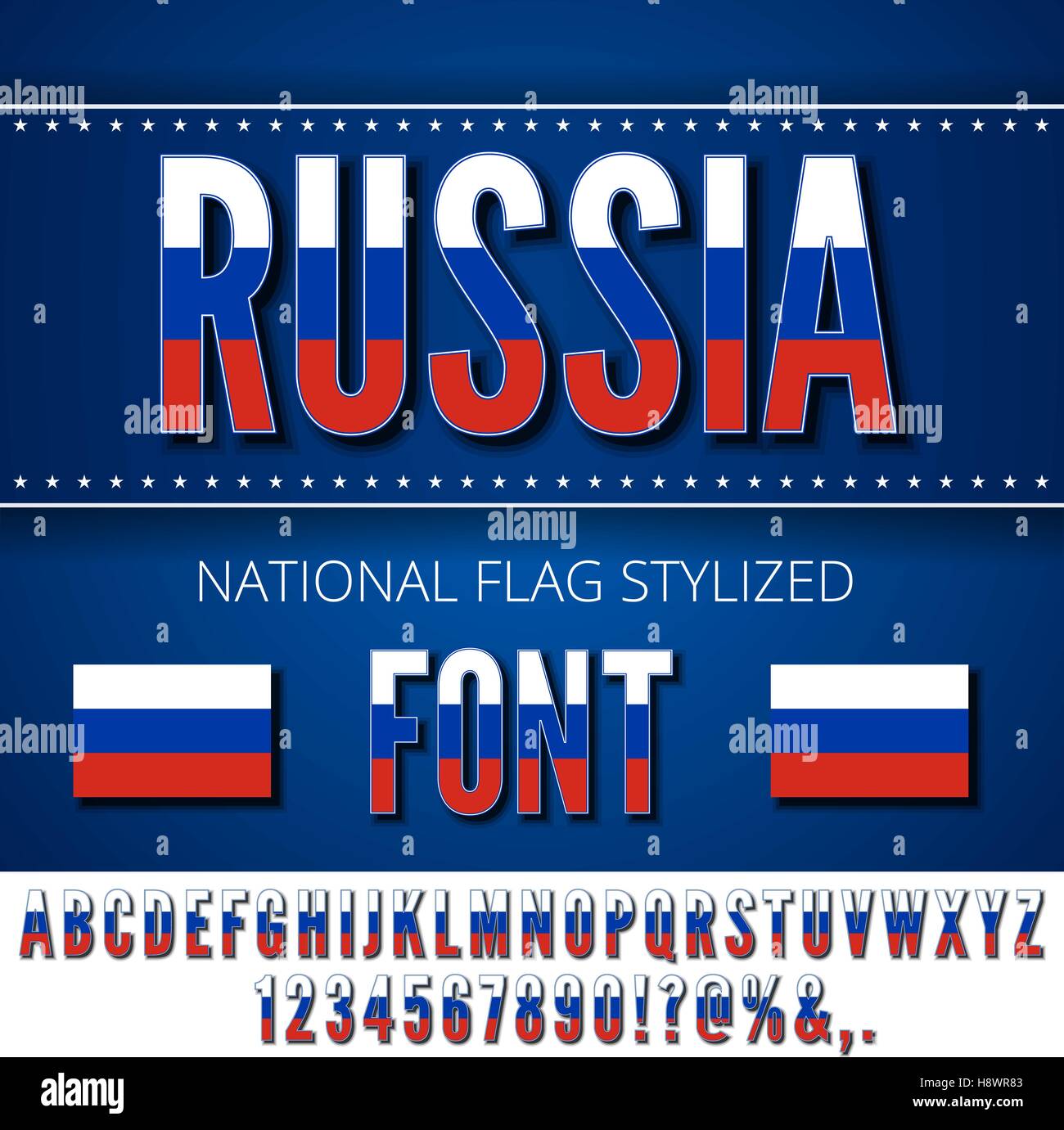 Russia Flag Font Stock Vector Image & Art - Alamy