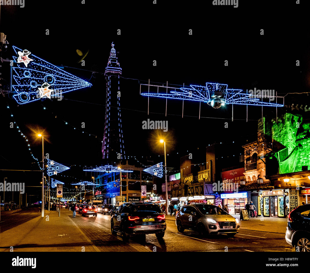 Blackpool tower by night hi-res stock photography and images - Alamy