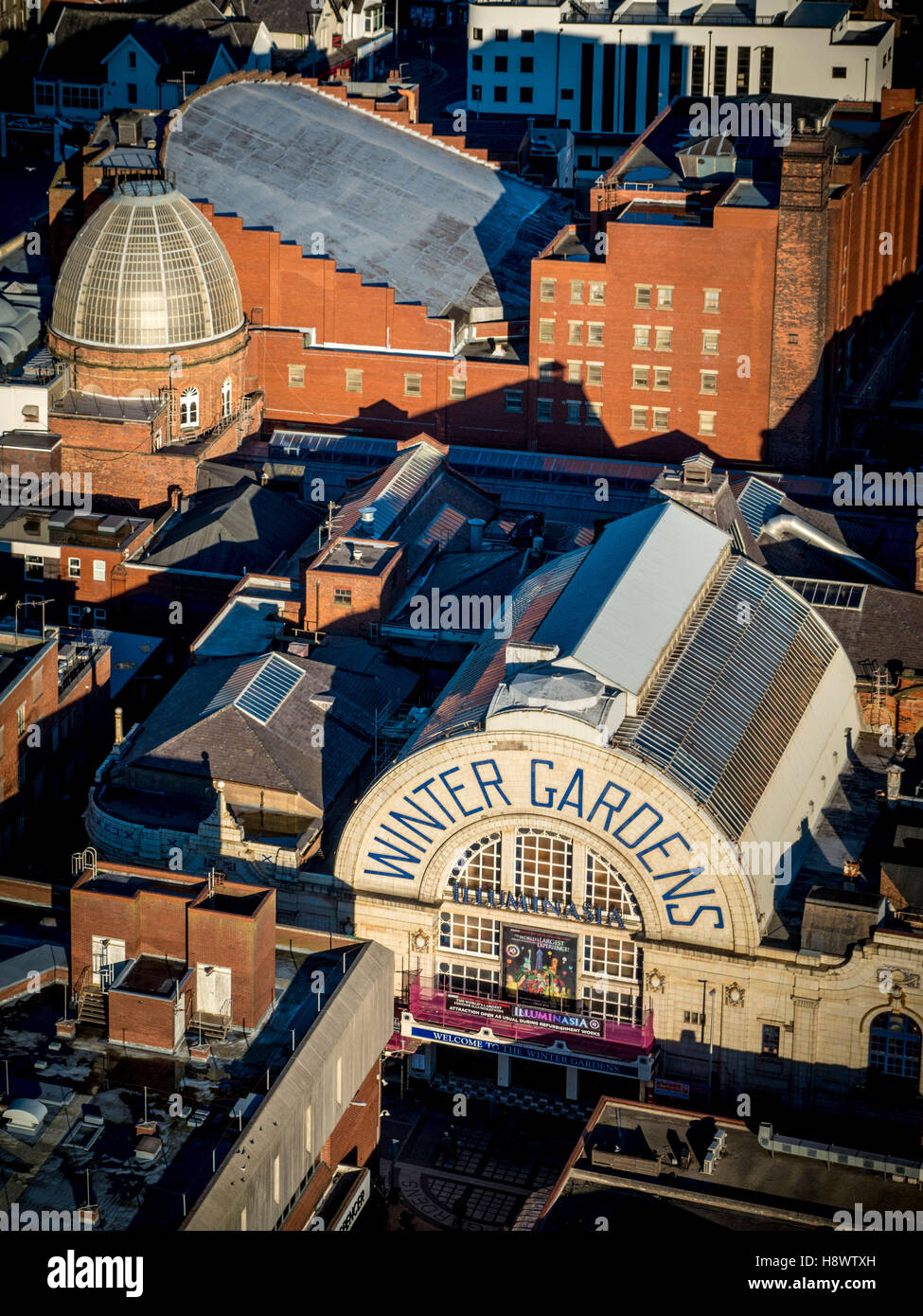 Curved gable end of winter gardens building hi-res stock photography ...