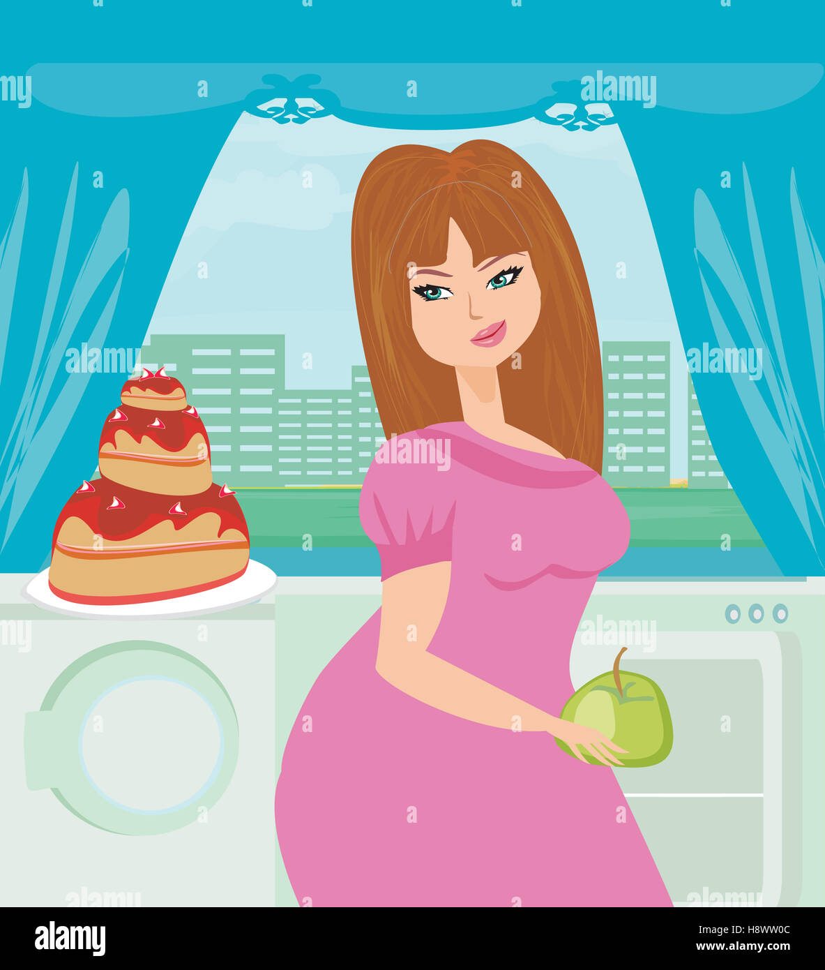 Diet eating temptation Stock Photo - Alamy