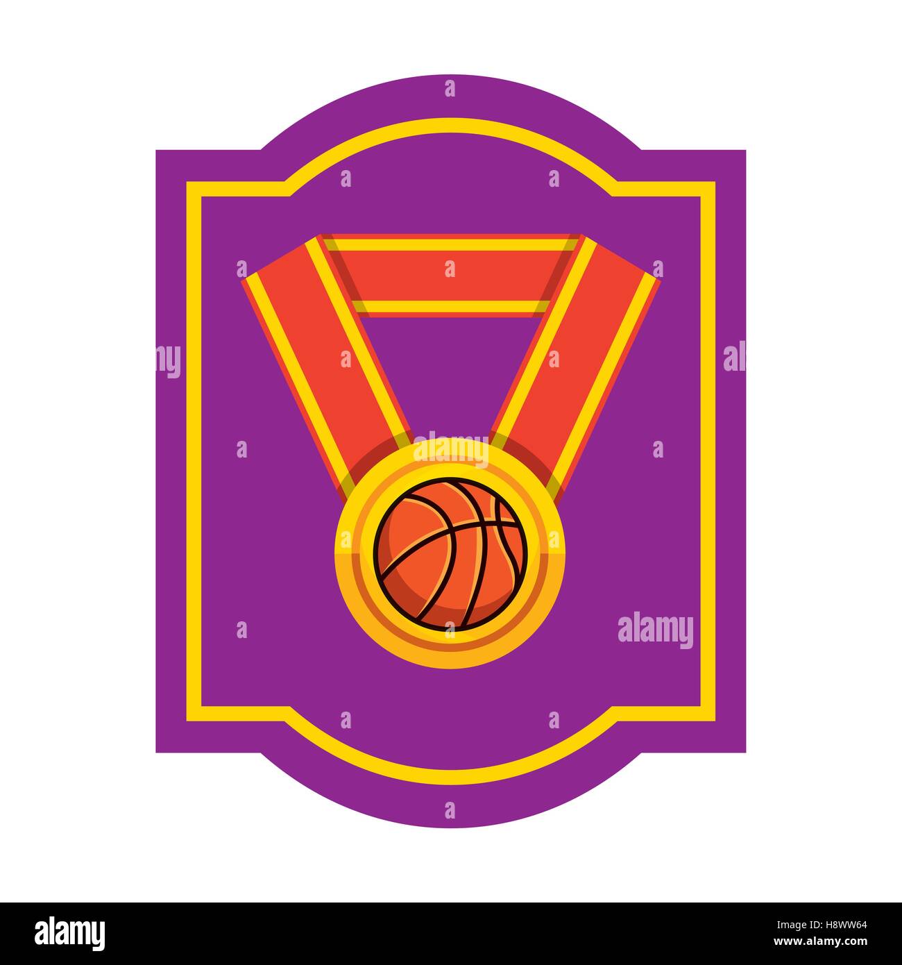 winner gold medal of basketball competition over white background ...