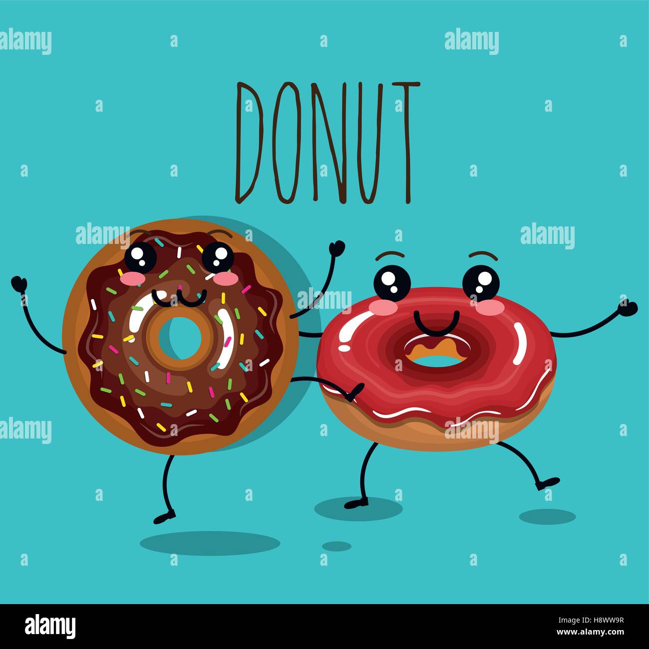 delicious donut comic character vector illustration design Stock Vector ...