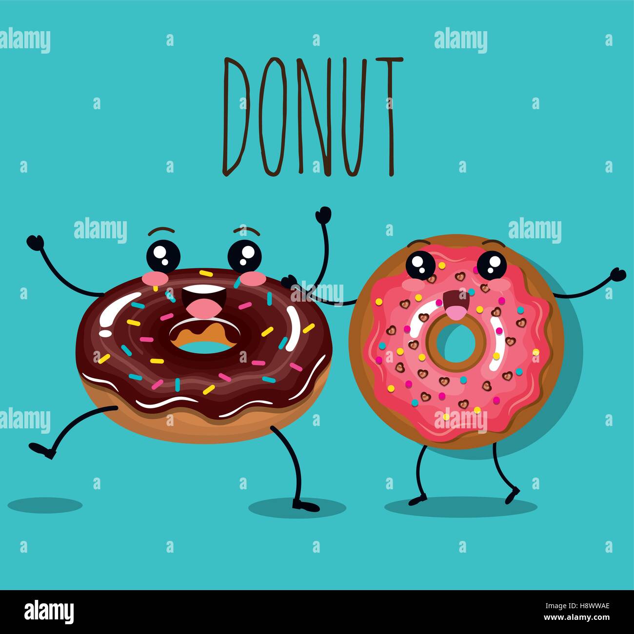 delicious donut comic character vector illustration design Stock Vector ...