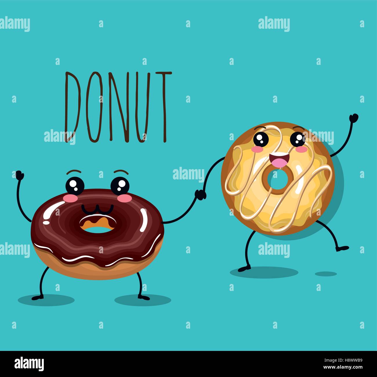 delicious donut comic character vector illustration design Stock Vector ...
