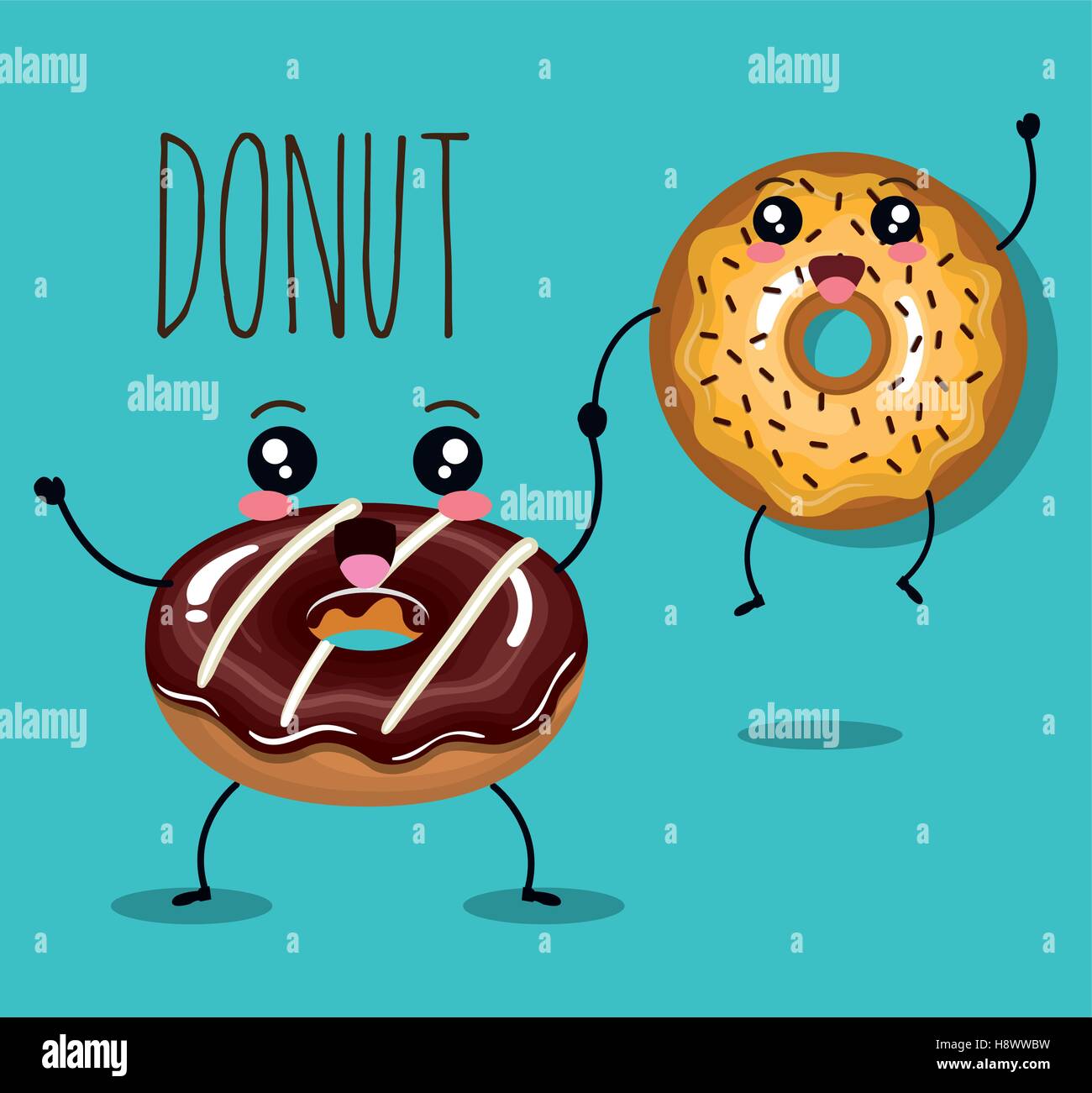 delicious donut comic character vector illustration design Stock Vector ...
