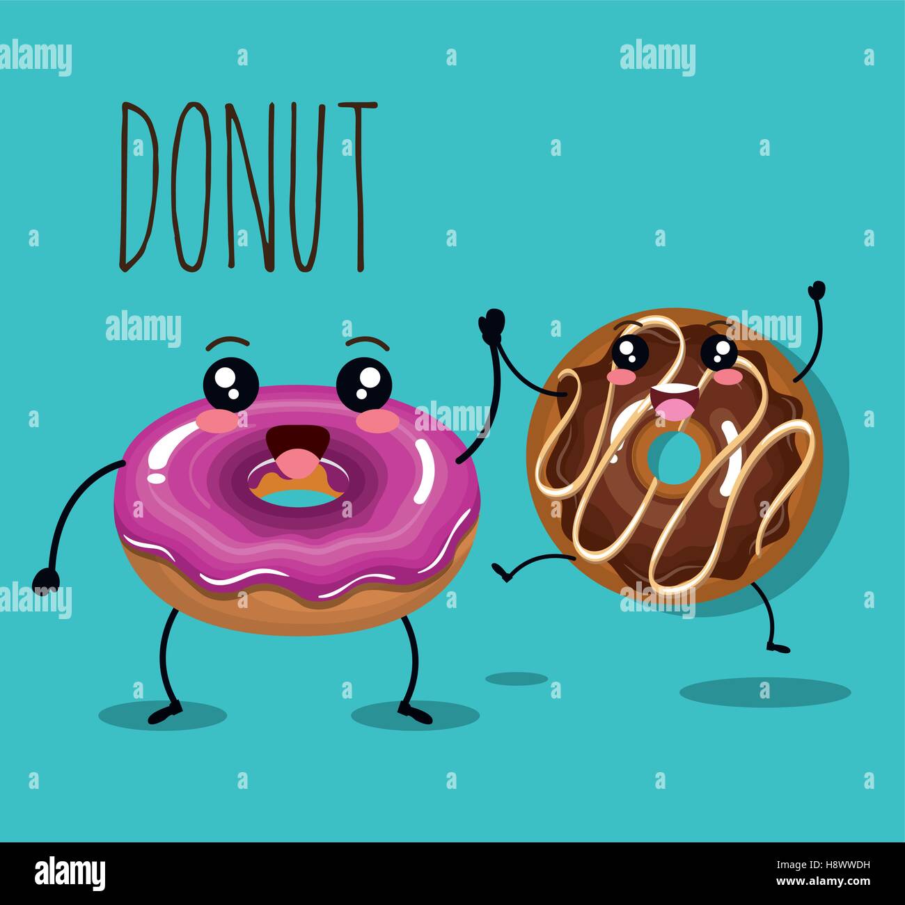 delicious donut comic character vector illustration design Stock Vector ...