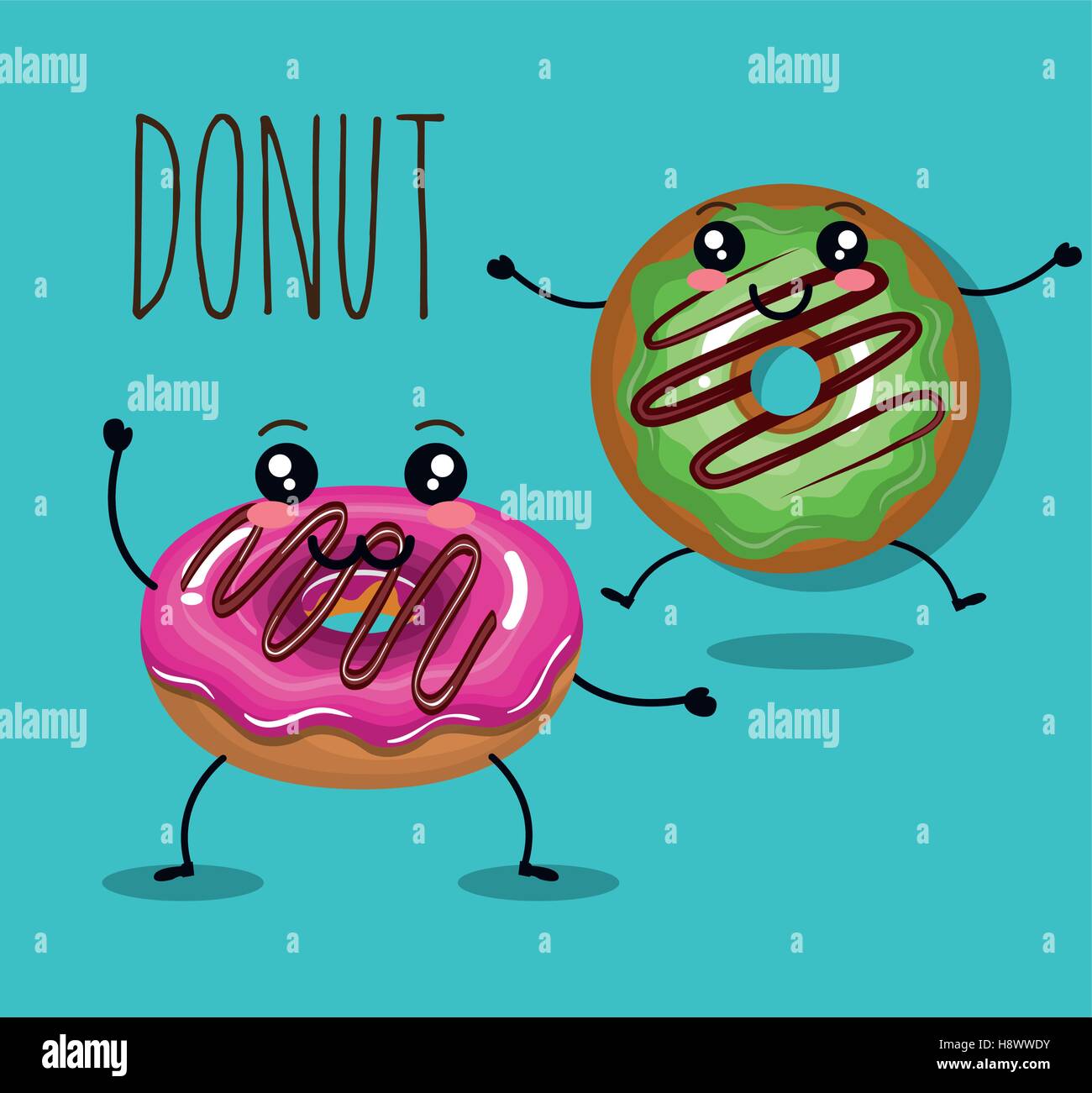 delicious donut comic character vector illustration design Stock Vector ...