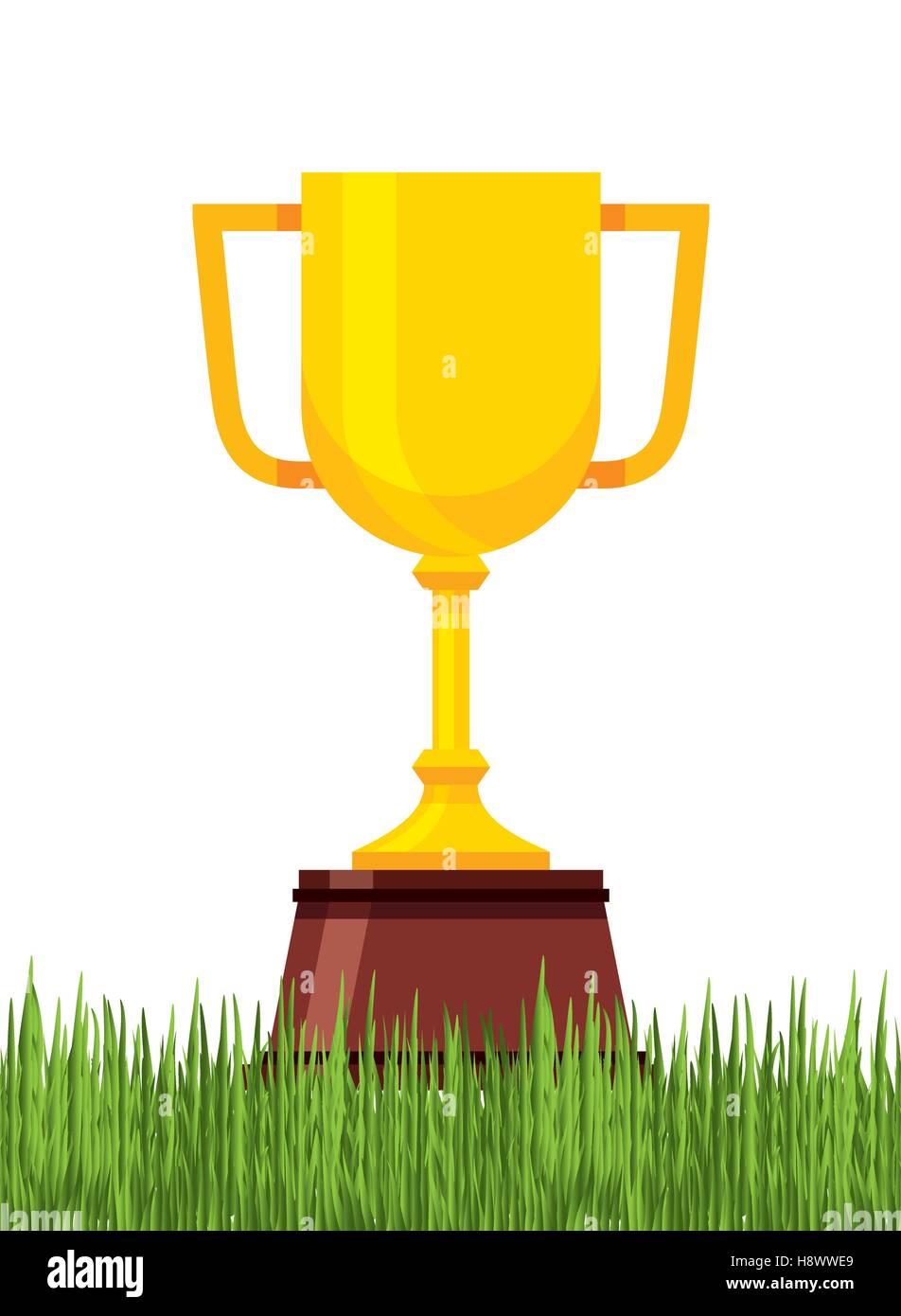 gold trophy icon over white background. vector illustration Stock ...
