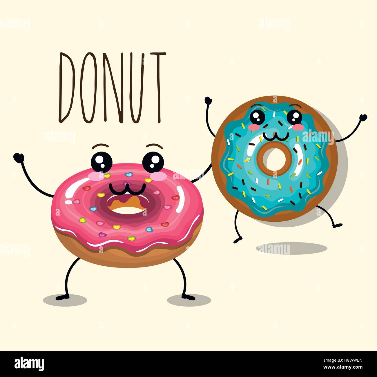 delicious donut comic character vector illustration design Stock Vector ...