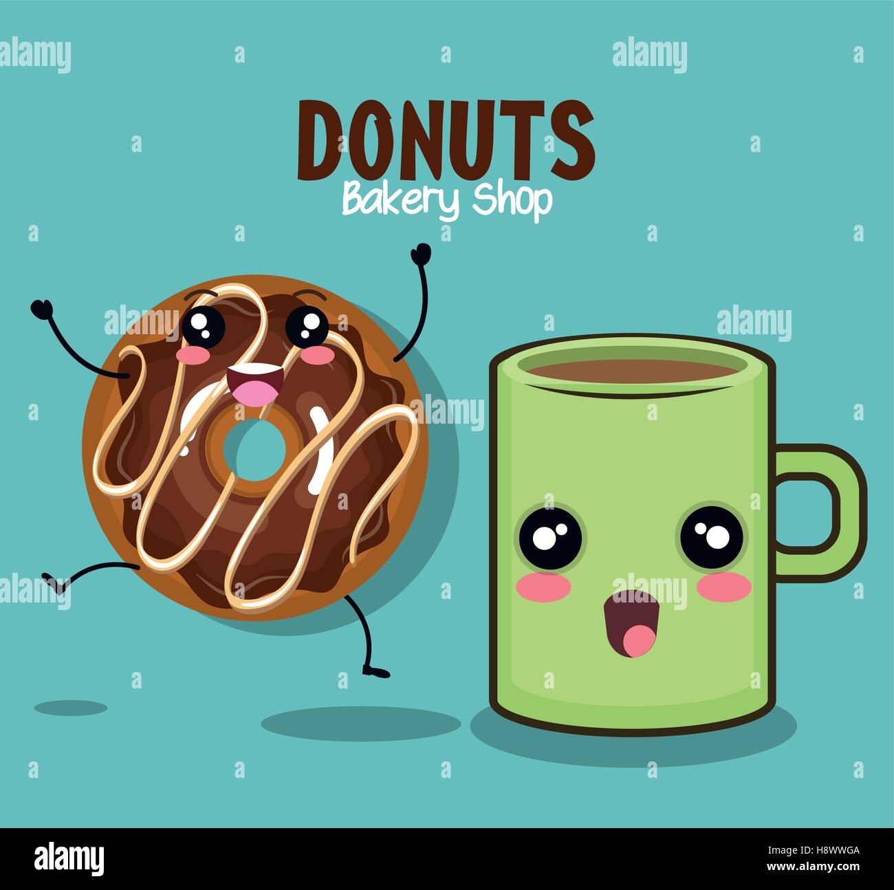delicious donut comic character vector illustration design Stock Vector ...